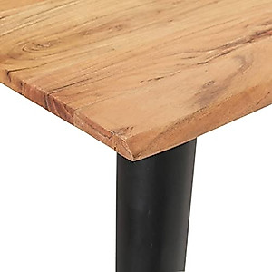 ULUYYUC Dining Table with Live Edges 55.1"x23.6"x29.5" Solid Acacia Wood,Multifunctional Party Table Kitchen Tables Living Room Furniture Outdoor Table for Living Room, Kitchen, Backyard, Wedding