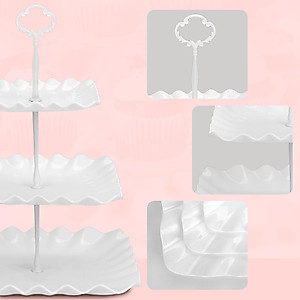 Big Party Must Haves: Pack of 15 NWK Cake Stand, Cupcake Stand Set, with 2X Large 2-Tier Cupcake Stands + 4X Large 3-Tier Cupcake Stands + 7 x Appetizer Trays +2 x Cake Pop Stands