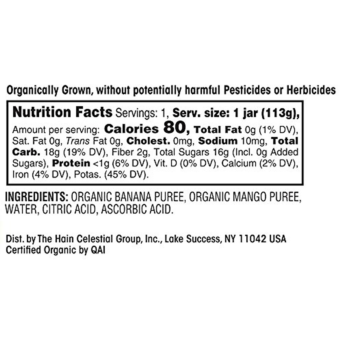 Earth's Best Organic Stage 2 Baby Food, Banana Mango, 4 oz. Jar (Pack of 12)