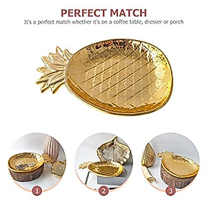 LIOOBO Pineapple Foods Plate Ceramic Snack Tray Foods Serving Dish Dessert Cake Plate Decorative Dried Fruit Platter for Summer Hawaiian Party Favors