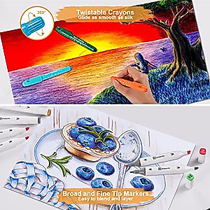 POPYOLA 109-Piece Deluxe Art Set in a Carring Luggage Case Drawing Painting Kit, Creative Gift Box for Kids Teens Adults Artist Beginners, Art Kit, Art Supplies