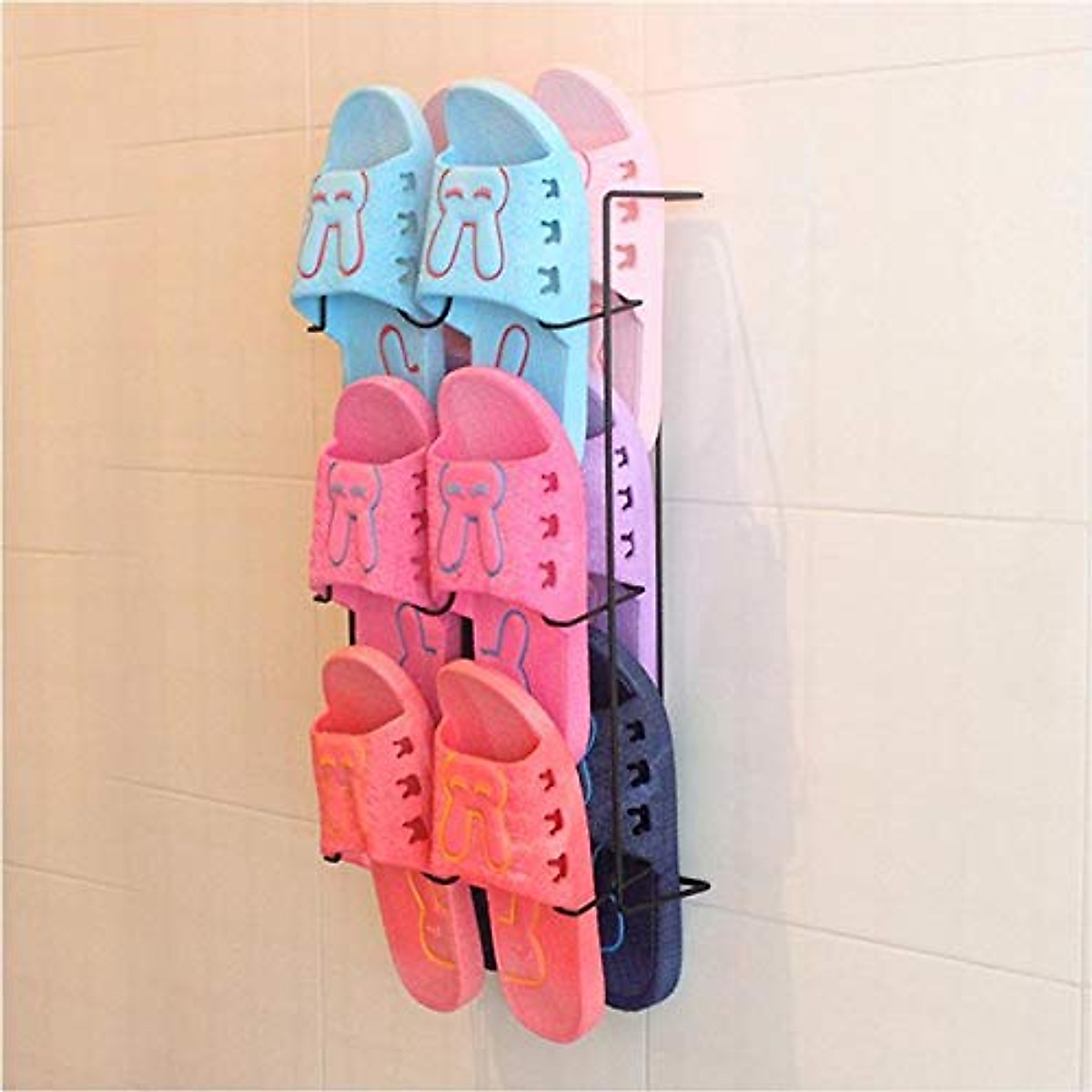MFCHY Multi-Layer Shoes Rack Wall Mount Slippers Hanging Shelf Slipper Storage Organizer Stand Holder Space Saving