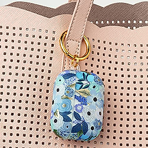 Rifle Paper Co. AirPods 3rd Generation Case with Keychain [Wireless Charging Compatible] [Visible LED] Protective Case for AirPods 3 with Floral Design, Anti Scratch, Shockproof - Garden Party Blue