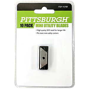 Pittsburgh Mini Utility Knife Replacement Blade 10 Pack, 93789