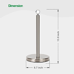 Paper Towel Holder Stand with Sturdy Base, Elegant Crystal Knob, Free Standing Paper Towel Holder Countertop One-Handed Ripping Paper Off