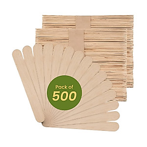 Perfect Stix Wooden Poplar Wood Craft Sticks. Jumbo Size, 6 x 3/4, Wood, Natural Poplar Wood, 500Ct. Multipurpose Craft, Popsicles, Waxing, Arts and Crafts.