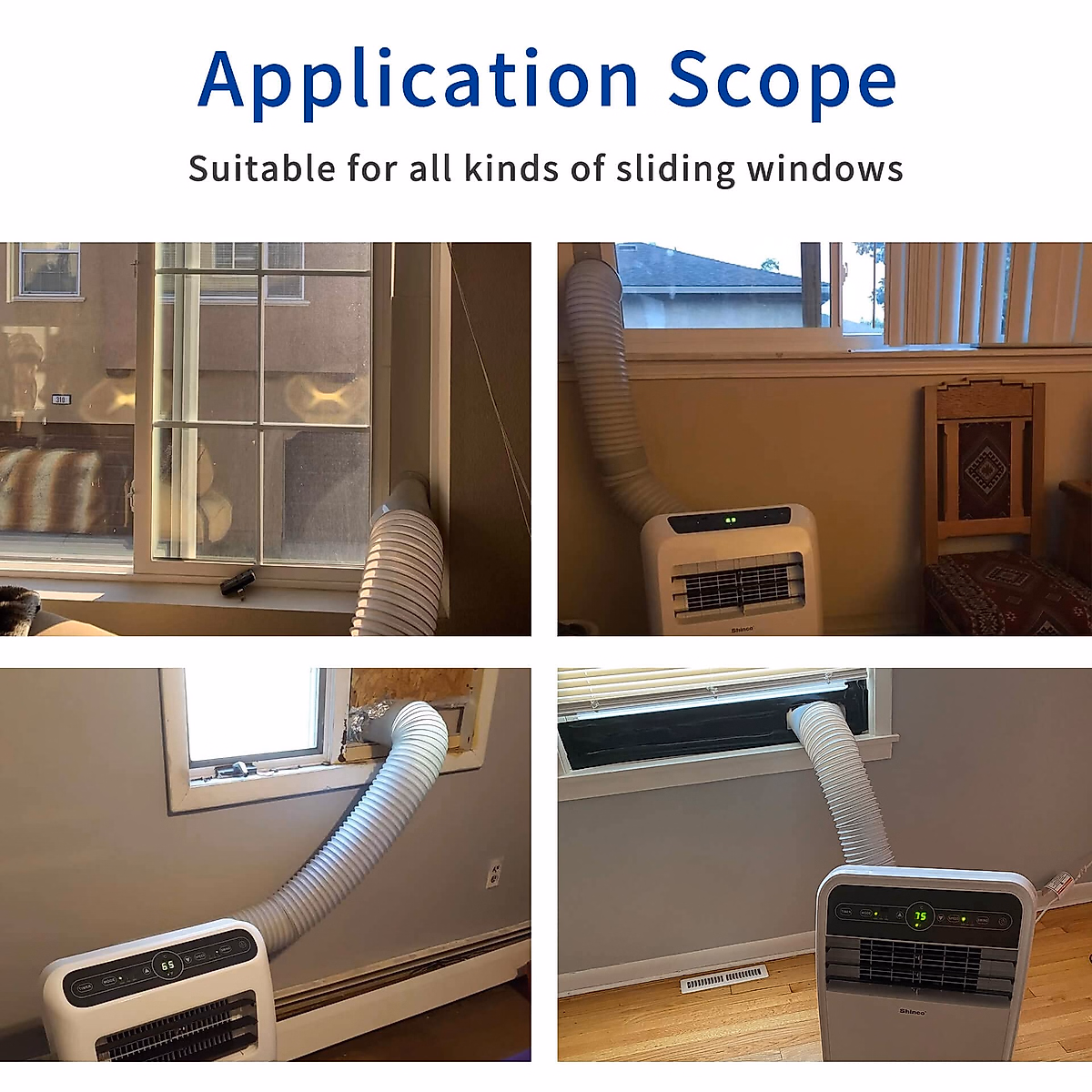 Shinco Sliding Door Air Conditioner Window Sealing Plate with Special Designed Lock Portable Air Conditioners, Adjustable Length Portable AC Vent Kit, 26.57in.-38.58in. Short Plate (Single)