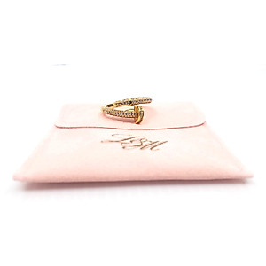 L & M Accessorize - 925 Sterling Silver 18K Yellow Gold Plated Nail Ring (9)