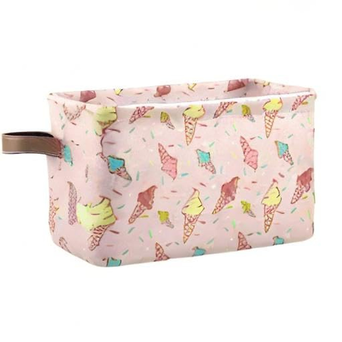 ALAZA Ice Cream Candy Foldable Storage Box Storage Basket Organizer Bins with Handles for Shelf Closet Living Room Bedroom Home Office 1 Pack