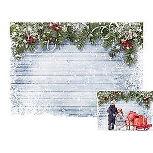 LTLYH 7x5ft Christmas Photography Backdrops Christmas Eve Wood Wall Photo Backdrop Christmas White Snow Photo Props Background A023