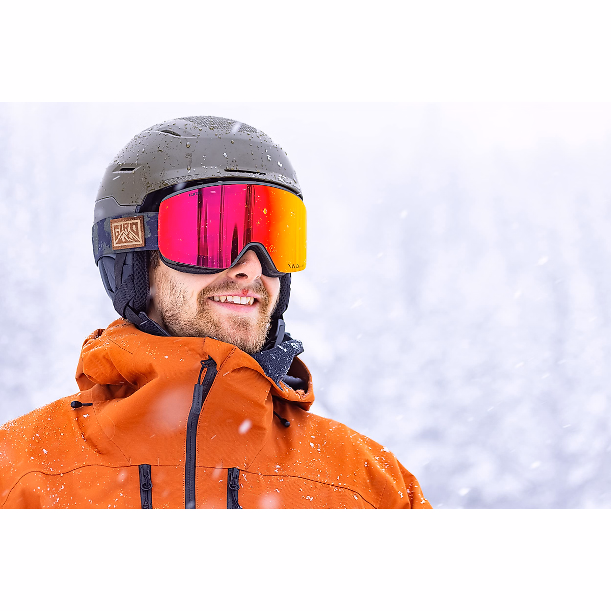 Giro Axis Ski Goggles - Snowboard Goggles for Men - POW Strap with Vivid Royal/Vivid Infrared Lenses