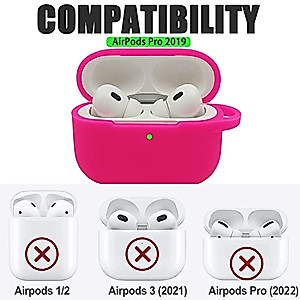 Case Cover for Airpod Pro Charging Case, Upgraded Air Pods Silicone Case Skin with Cute Tassel Keychain Kit (Rose Pink)