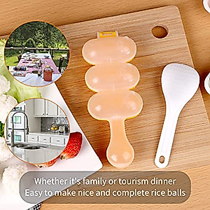 2pcs-Rice Ball Shaker,Rice Ball Molds, DIY Ball Shaped Kitchen Tools Shakers Food Decor for Kids DIY Lunch Maker Mould with a Mini Rice scoop
