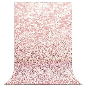 Funnytree 5X7FT Rose Gold Bokeh Photography Backdrop Spots Shinning Sparkle (Not Glitter) Sand Scale Halo Still Life Background Baby Shower Birthday Party Portrait Photo Studio Photobooth Props Gift