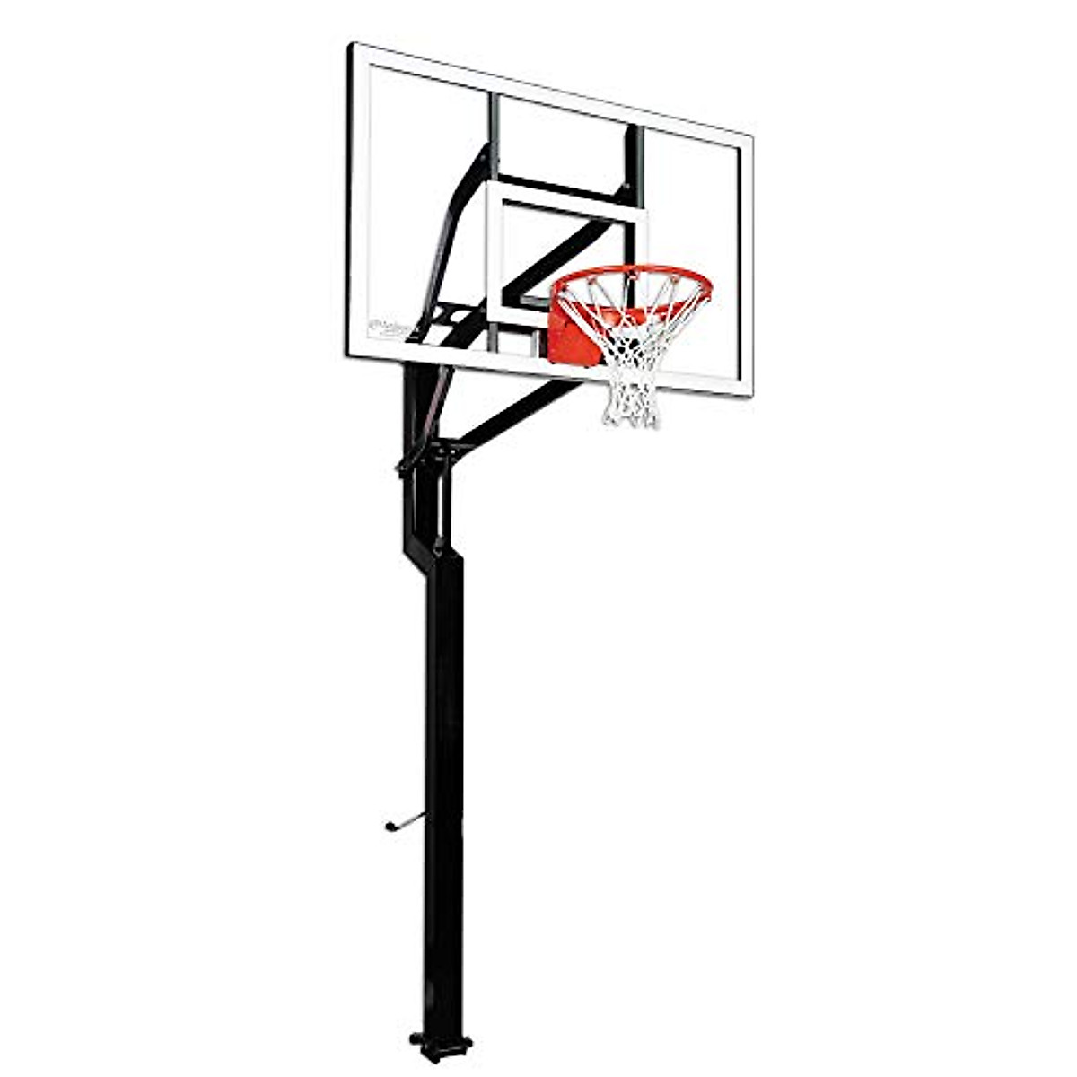 Goalsetter All-American In Ground Adjustable Basketball System with 60-Inch Glass Backboard and Collegiate Breakaway Rim, Black (SS45560G5)