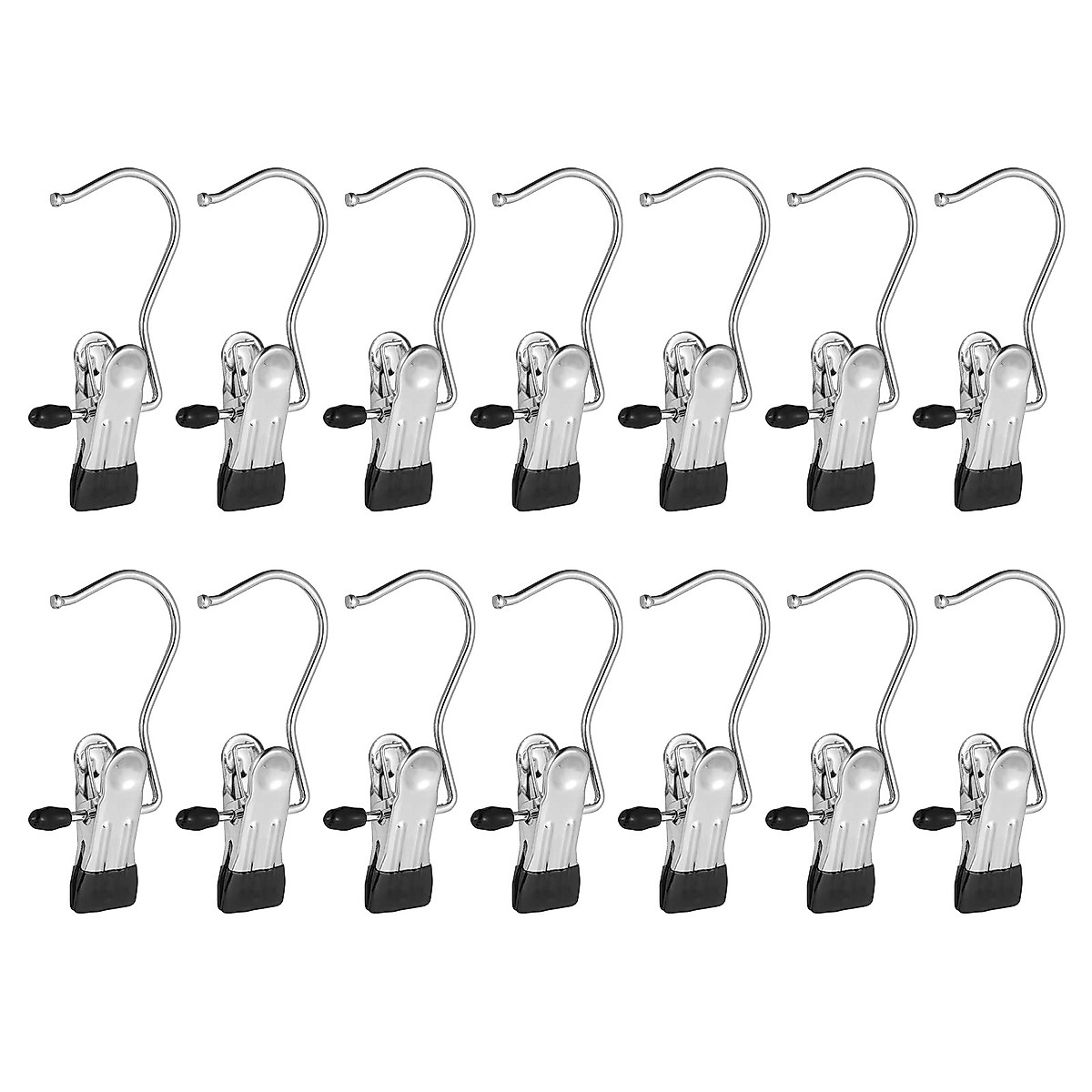 Frezon 30 Pack Boot Hanger Legging Organizer for Closet, Boot Holder, Hanging Clips, Portable Multifunctional Hangers Single Clip Space Saving for Jeans, Hats, Tall Boots, Towels(Black)