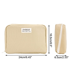 Big Capacity Pencil Case Large Capacity Canvas Pencil Pouch pencil case organizer Pen Pouch Adult Office School Teen Girl Boy (khaki)
