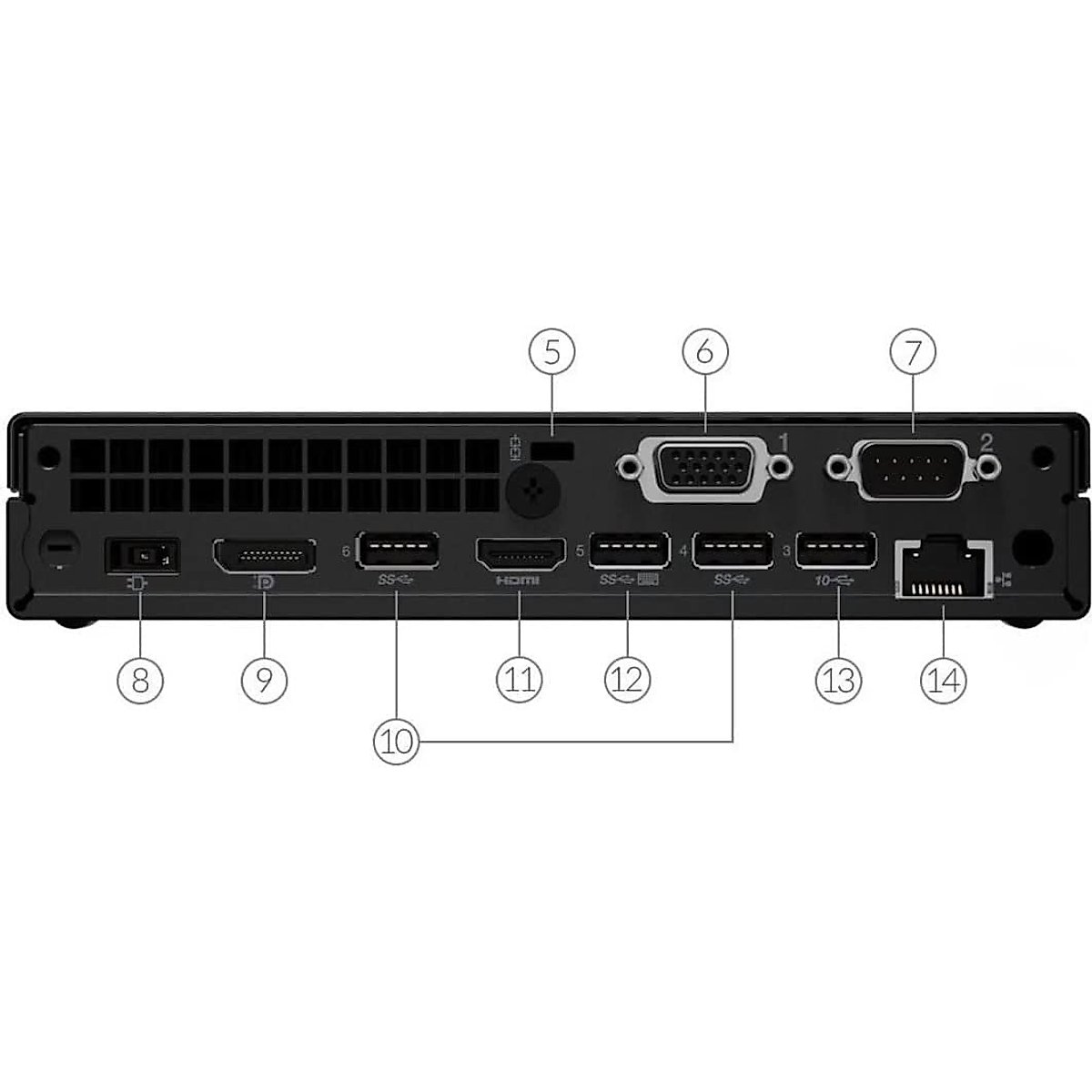 Lenovo ThinkCentre M70q 11DT00FGUS Desktop Computer -Intel Core i5 10th Gen i5-10400T Hexa-core (6 Core) 2 GHz - 8 GB RAM DDR4 SDRAM - 256 GB NVMe M.2 PCI Express NVMe SSD - Tiny - Black