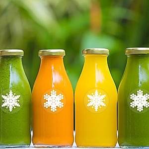 Containlol 800 Pcs 1inch Christmas Snowflakes Stickers Round Circle White Self Adhesive Clear Snowflakes Label Stickers Xmas Winter Envelope Cookie Gift Candy Snow Bag Book Seals Decoration,40 Sheets