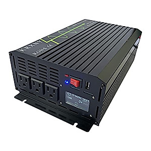 KRXNY 1000W Power Inverter Pure Sine Wave 24V DC to 120V AC 60HZ with USB LCD Display for Car/Off Grid Solar