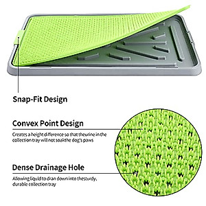 Indoor Dog Potty Grass Pad, 17"×27" Puppy Potty Training Artificial Grass Mats, Dog Grass Pee Pad with Tray, 3 Layered Dog Potty Trainer Easy to Clean (Dog Potty Grass Pad)