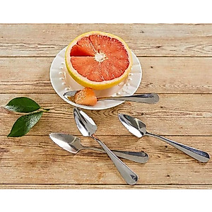 Rocky Mountain Goods Grapefruit Knife and Spoons Set - Curved Serrated Blade Knife and Two Grapefruit Spoons with Serrated Edge - Stainless Steel