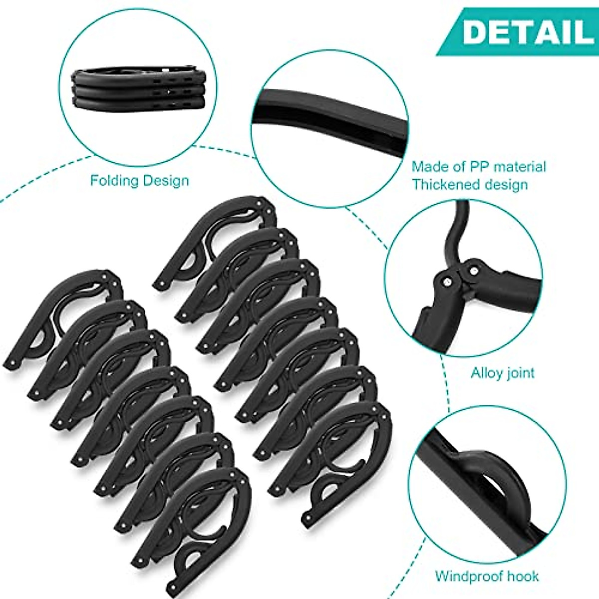12 PCS Travel Hangers,Portable Folding Clothes Hangers,Black Foldable Hangers Lightweight Travel Accessories,Non-Slip Folding Hangers for Clothes,Foldable Clothes Drying Rack for Travel and Home