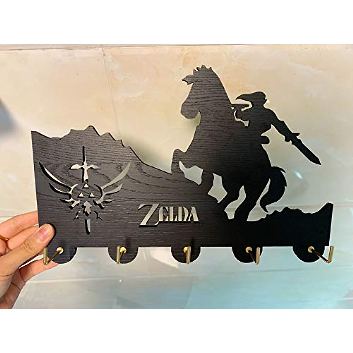 Zelda Key Hooks-Unque Game Theme Decor Wall Hooks Heavy Duty 20LB(Max),Wall Décor,Wood Coat Hooks, Key Holder,Key Hanger for Wall、Entryway and Kitchen