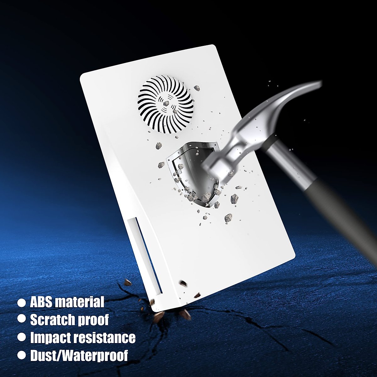 Heiko Premium ABS Replacement Shell for PS5 Disc Edition, Upgrade Your Console with This Heiko Replacement Shell Featuring Cooling Vents and a Sleek Design, Easy to Install and fits Perfectly(White)
