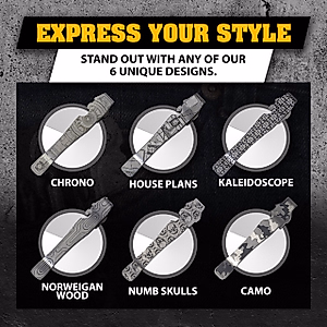 Donk! Pocket Clip for Leatherman Wave, Wave Plus+, Surge & Charge AL, ALX, Ti, XTi - Titanium TC4 - Custom Designs - Quick Release - Extra Carry Options 'Norwegian Wood’