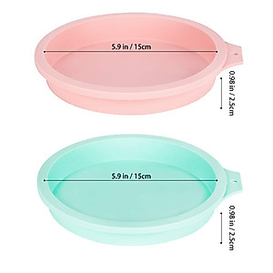 6-Inch Silicone Round Cake Pan Baking Mold, Baking Mold DIY Rainbow Cakes, Non-Stick Silicone, Pack of 4
