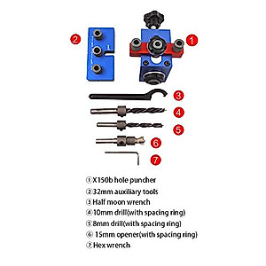 MISNODE 3 in 1 Woodworking Hole Positioner Aluminum Alloy Drilling Locator Drill Guide Hole Puncher Set Hole Punch Locator Kit Drilling Jig Tool Accessories for Woodworking