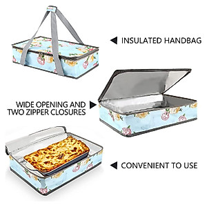 QEES Casserole Carrier For Hot or Cold Food,Casserole Carrier,Pie Carrier,Casserole Dish With Lid and Carrying Case,Insulated Casserole Food Carrier For Travel Party Picnic,Pioneer Woman Dish Carrier