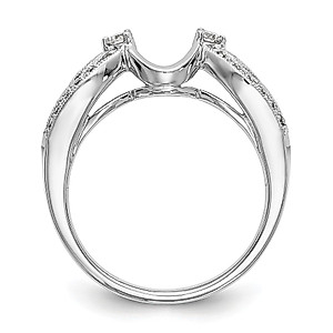 Solid 14K White Gold Engagement Diamond Wrap Wedding Ring Band Guard Enhancer Size 6.5 (.272 cttw.)