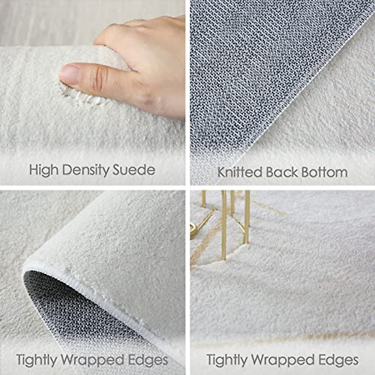 FINOREN Abstract Vignetting Area Rugs for Living Room,Bedroom,Hallway,Dining Room,Non-Shedding,Non Slip Backing,Floor Decoration Carpets,Gray-Golden,5x7 Feet