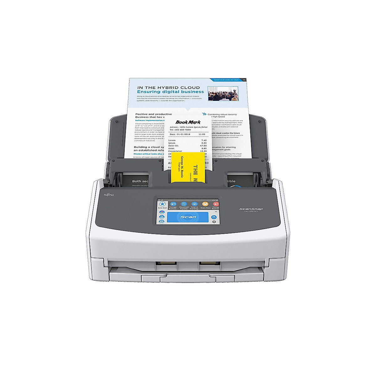 Fujitsu ScanSnap iX1500 Color Duplex Document Scanner with Touch Screen for Mac and PC [Current Model, 2018 Release]
