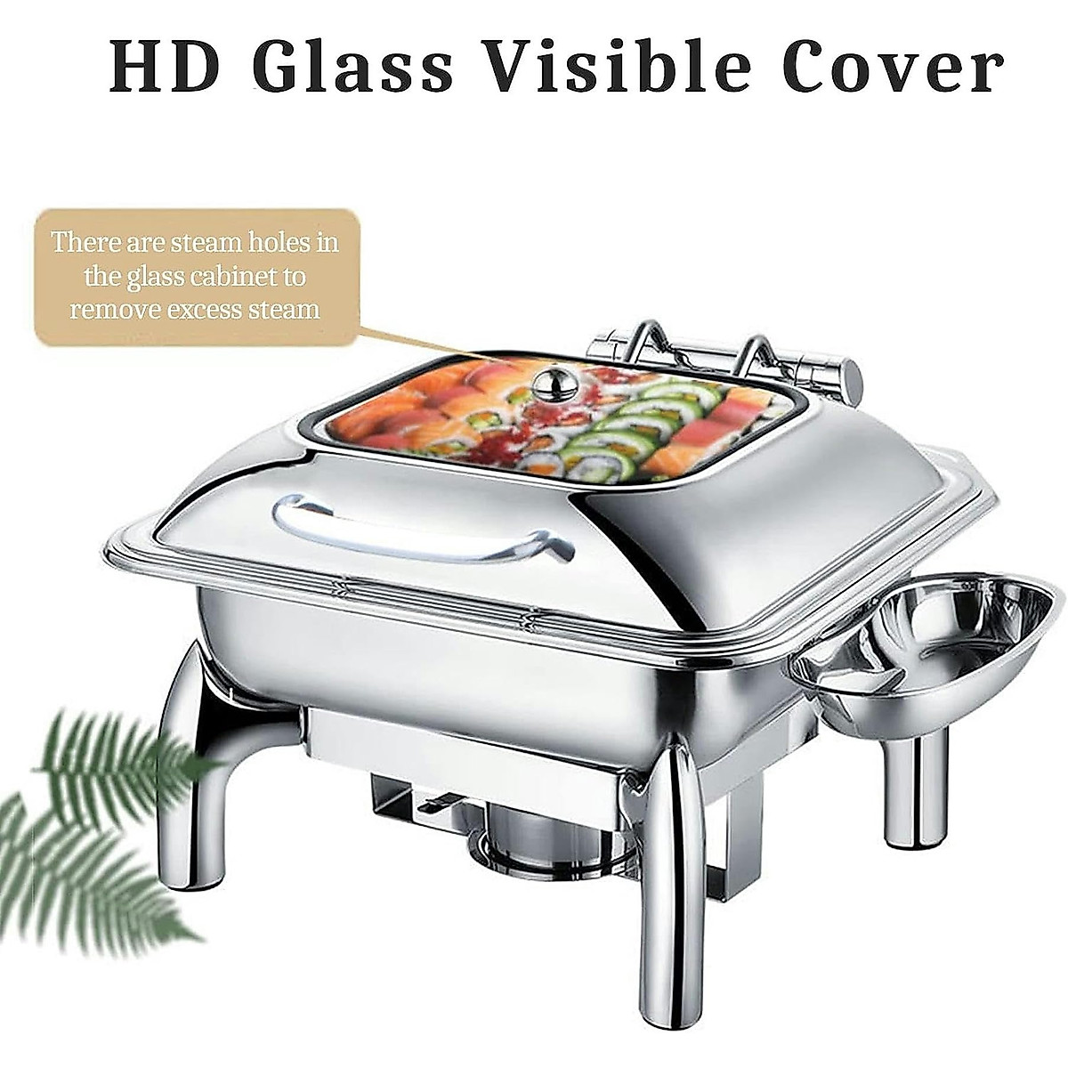 FLTRGO 6 L Chafing Dish Set, Stainless Steel Buffet Server Warming Tray with Water Pan & Fuel Holders, for Restaurant Catering Parties Weddings Picnics Food Warmer