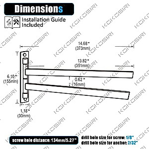 KOKOSIRI Towel Shelf Holder 24'' Bathroom Towel Rack Hand Towel Bar Swing Out Swivel Towel Holder Brushed Gold B6003BG+B5007BG-A2