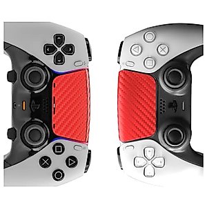 TouchProtect Carbon Red Pro Bundle for PS5 | Dualsense Edge & Standard Dualsense Textured Trackpad Skin Combo Pack.