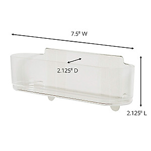 Command Medium Caddy, Clear, with 4 Clear Indoor Strips, Organize Damage-Free (Pack of 2)