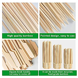 300 Pcs Bamboo Skewers, Cocktail Skewers, for Appetizers, BBQ,Fruit Kabobs,Sandwich.