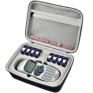 Case Compatible with DYMO LetraTag LT-100H Handheld Label Maker Machine, Holder for Labeler Makers Printer Machine & Labeling Tapes Refills, Box with Mesh Pocket for Batteries Accessories (Case Only）