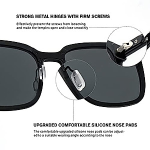 Zeelool Square Polarized Sunglasses for Women Men Aluminum Magnesium Frame Sun Glasses UV400 Protection Unisex Shades ZSM0064