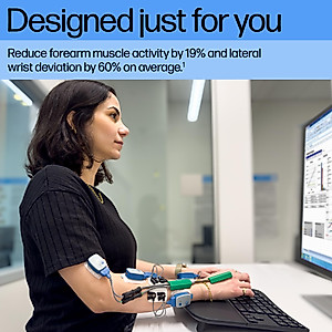 HP 960 Ergonomic Wireless Keyboard - Connect 3 Devices with Bluetooth & Unifying Dongle Connectivity - 20 Programmable Keys, Detached Numeric Keypad - Extra-Large Foam Wrist Rest, Long Battery Life