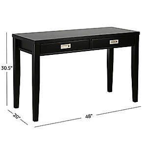 Amazon Brand – Stone & Beam Modern Home Office Writing Desk with Recessed Metal Handles, 48"W, Black