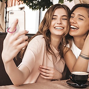 Pink Jsoerpay Clear Phone Ring Holder 2 Pack, Transparent Cell Phone Ring Grip 360°Rotation Finger Ring Stand, Phone Kickstand Compatible with Most of Phones, Tablet and Case