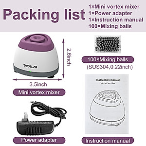 SWDTLAB Mini Vortex Mixer, Lab Vortex Shakers Speed 3500rpm with Touch Function LED Indicator Vortex Paint Mixer for Nail Polish Ink Eyelash Adhesives Test Tubes Vortex Mixing and Acylic Paint Purple