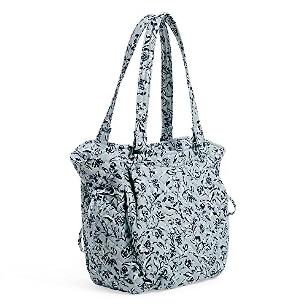 Vera Bradley Women's Cotton Glenna Satchel Purse, Perennials Gray - Recycled Cotton, One Size