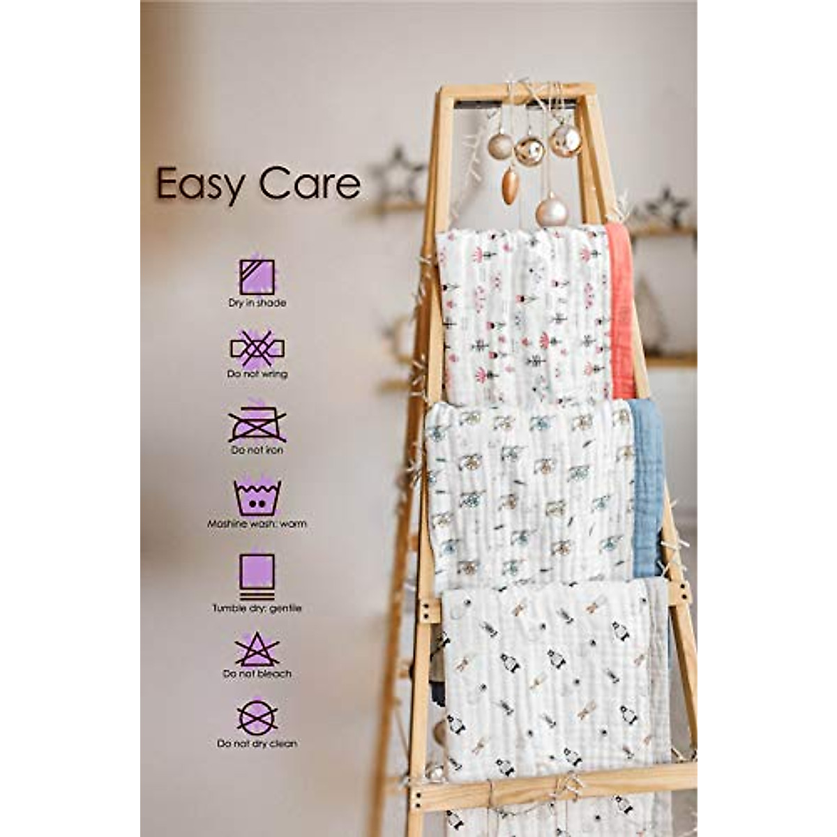 Kofaneek Blanket Toddler for Newborn, Infant, Unisex, Boy & Girl, 6 Layers Soft and Breathable, 43X43 inches, Ideal Lightweight Cotton Muslin (Blue Snail)