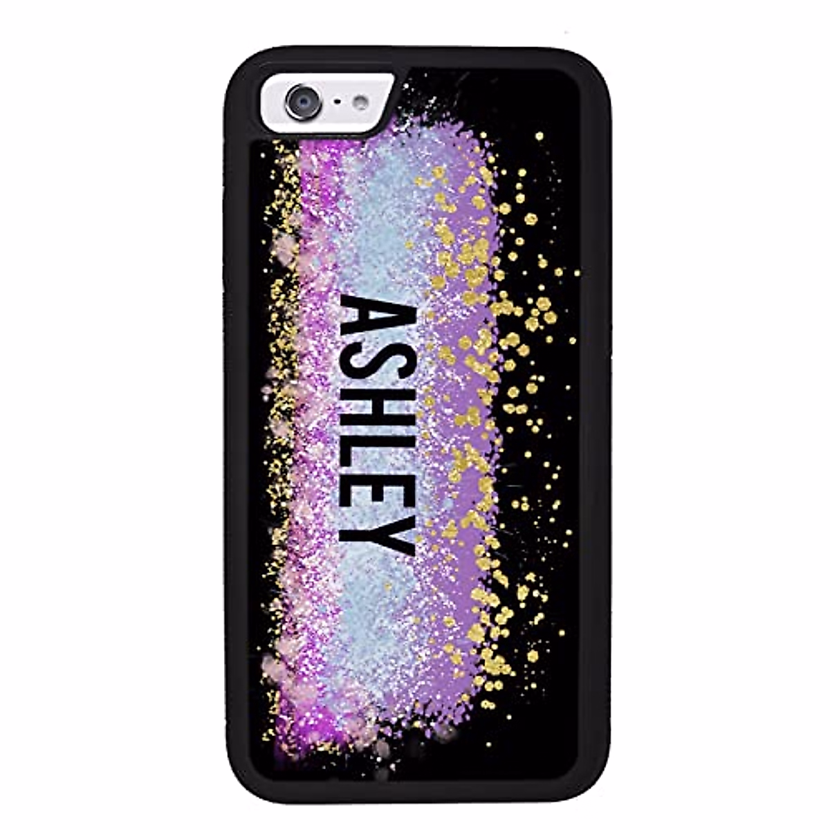 Unicorn Splash Personalized Apple iPhone Black Rubber Phone Case Compatible with iPhone 14 Pro Max, Pro, Max, iPhone 13 Pro Max Mini, 12 Pro Max Mini, 11 Pro Max X XS Max XR 8 7 Plus